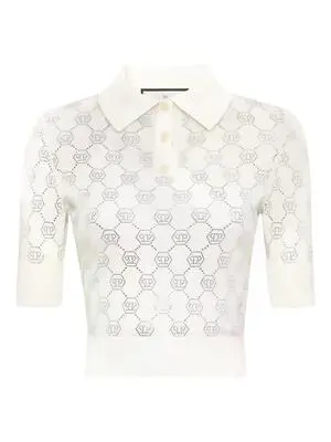 Philipp Plein Monogram Knitted Polo Shirt