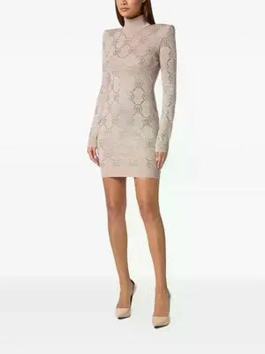 Philipp Plein Crystal-embellished Monogram Mini Dress