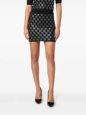 Philipp Plein Monogram Knitted Mini Skirt - Black
