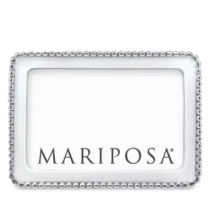 MARIPOSA Beaded 4x6 Picture Frame - White