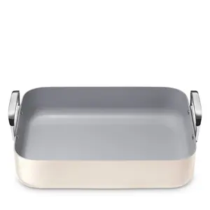 CARAWAY Nonstick Roasting Pan With Rack - Cream