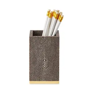 Aerin Faux Shagreen Pencil Cup - Grey