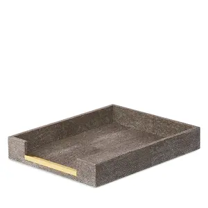 Aerin Faux Shagreen Paper Tray - Grey