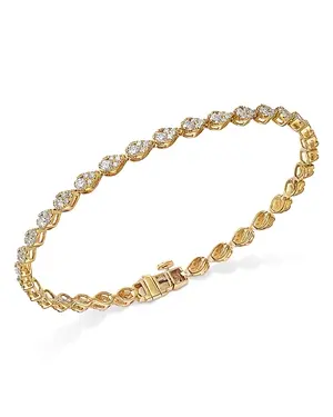 Bloomingdale'S Diamond Pear Cluster Tennis Bracelet 2.00 Tcw - Gold