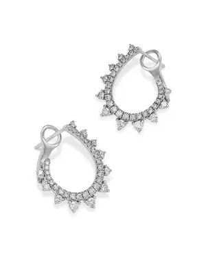 Bloomingdale'S Diamond Huggie Hoop Earrings, 1.00 Tcw - White