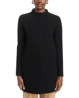 T Tahari Funnel Neck Long Coat