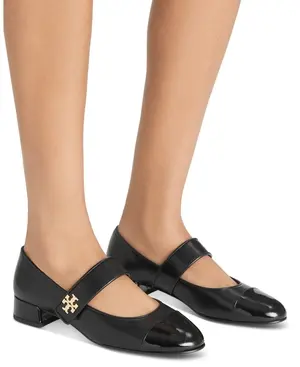 Tory Burch Cap-toe Mary Jane Flats - Perfect Black