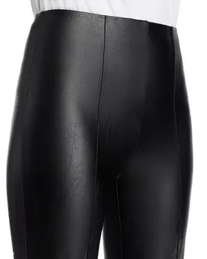 Lyssé Textured Faux Leather Trousers - Black
