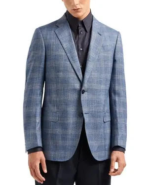 Emporio Armani Notch Lapel Plaid Blazer