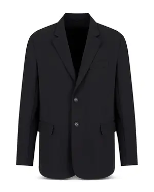Emporio Armani Notch Lapel Blazer - Solid Black