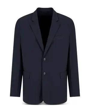 Emporio Armani Notch Lapel Blazer - Solid Blue