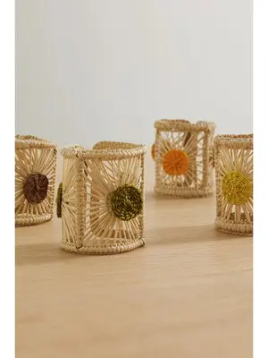 La DoubleJ Set Of Four Raffia Napkin Rings