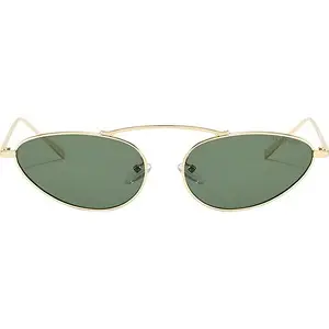 FIFTH & NINTH Daphne 60mm Polarized Cat Eye Sunglasses - Gold / Green