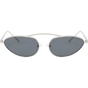 FIFTH & NINTH Daphne 60mm Polarized Cat Eye Sunglasses - Silver / Black