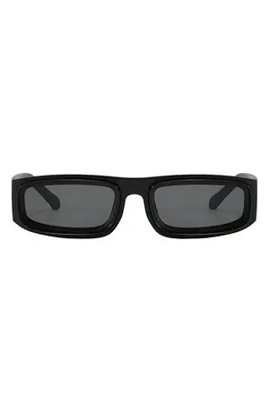 FIFTH & NINTH Rae 52mm Polarized Rectangular Sunglasses - Black / Black