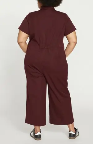 Universal Standard Kate Twill Jumpsuit - Black Cherry