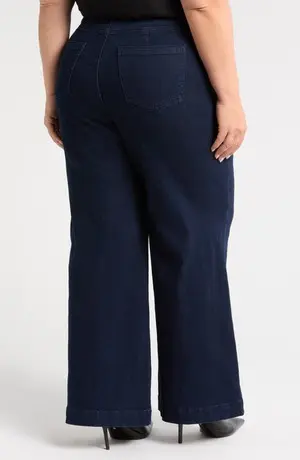 Universal Standard Charlie Sailor High Waist Straight Leg Jeans - Dark Indigo