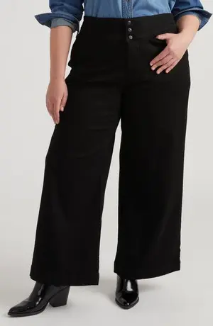 Universal Standard Charlie Sailor High Waist Straight Leg Jeans - New Solid Black