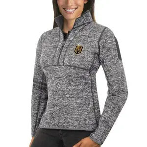 ANTIGUA Vegas Golden Knights Fortune Half-zip Sweatshirt - Heather Gray