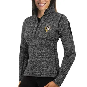 ANTIGUA Pittsburgh Penguins Fortune 1/2-zip Pullover Sweater