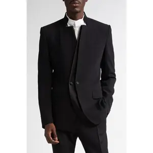 Dolce & Gabbana Double Breasted Wool & Silk Blend Gabardine Jacket