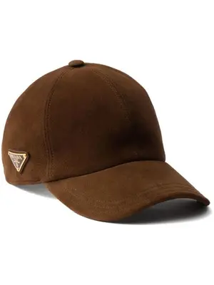 Prada Suede Baseball Cap - Brown