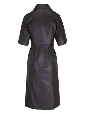Akris Nappa Leather Midi Dress - Brown