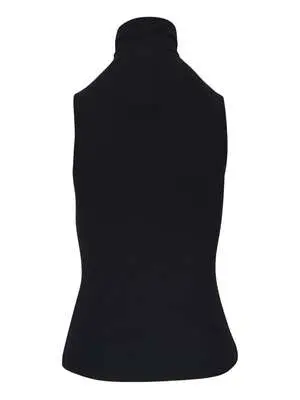 Vince High Neck Sleeveless Top - Black
