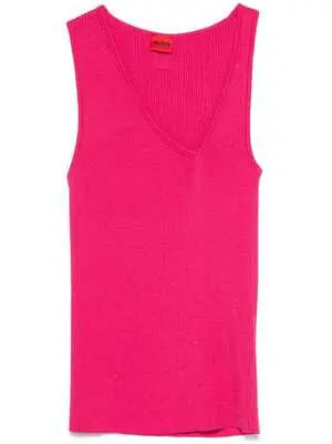 Hugo Sleeveless Asymmetric Knitted Top - Pink