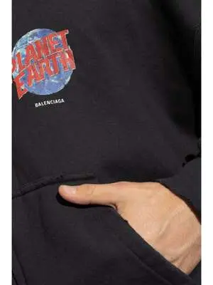 Balenciaga Planet Earth Hoodie - Black | Editorialist