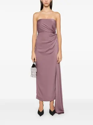 Alex Perry Twist-detail Satin Midi Dress