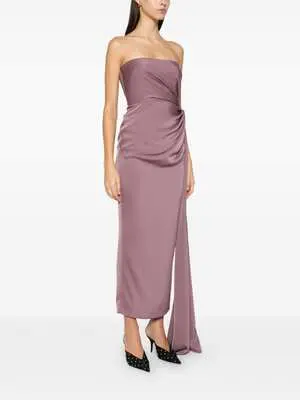 Alex Perry Twist-detail Satin Midi Dress