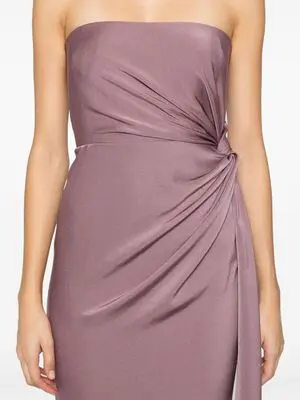 Alex Perry Twist-detail Satin Midi Dress