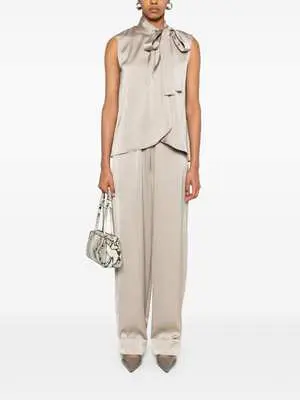 BLANCA VITA Satin Trousers - Neutrals
