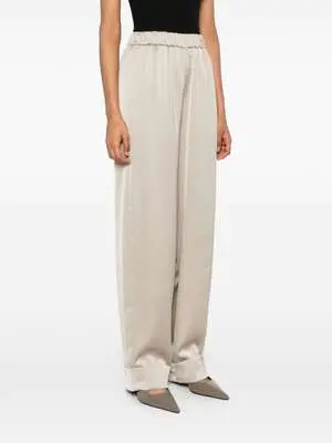 BLANCA VITA Satin Trousers - Neutrals