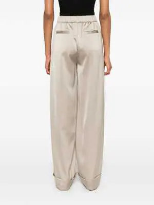 BLANCA VITA Satin Trousers - Neutrals