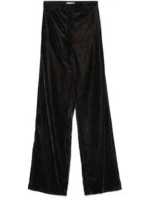 BLANCA VITA Velvet Palazzo Trousers - Grey