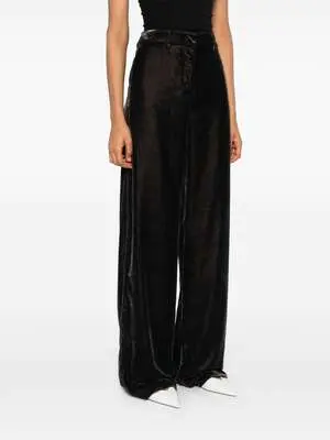 BLANCA VITA Velvet Palazzo Trousers - Grey