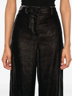 BLANCA VITA Velvet Palazzo Trousers - Grey