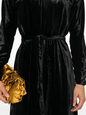 FORTE_FORTE Pleated Velvet Maxi Dress