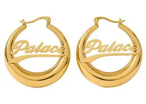 PALACE Script Hoop Earrings - Gold