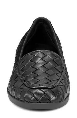 Easy Spirit Woven Apron Toe Flat - Black