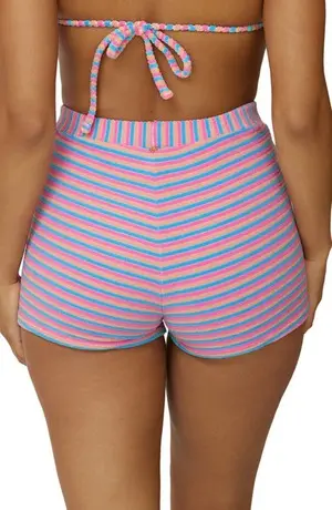 PQ SWIM Ella Stripe Terry Cover-up Shorts