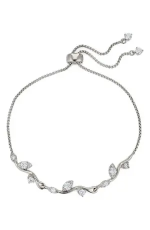 Nadri Nadri Whimsy Cubic Zirconia Bolo Bracelet Rhodium