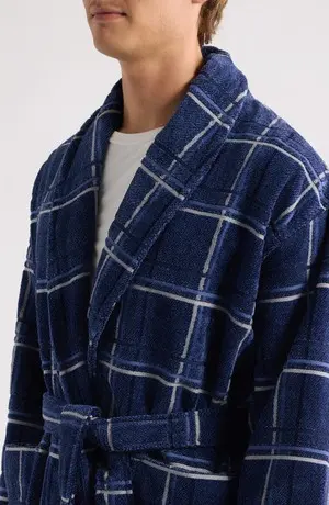 Majestic International Out Of Office Stripe Terry Velour Robe
