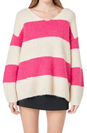 Endless Rose Striped Sweaters For Women