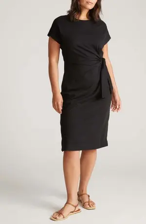 Universal Standard Universal Standard Crescent Knot T-shirt Dress Black