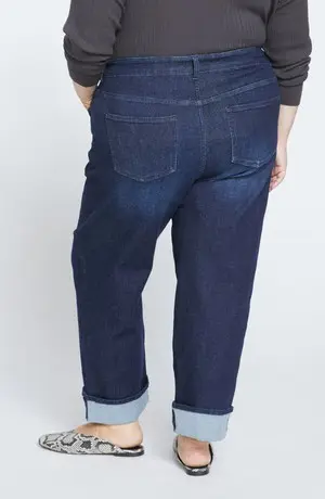 Universal Standard Stevie Cuff Jeans - Washed Outback Blue Selvedge