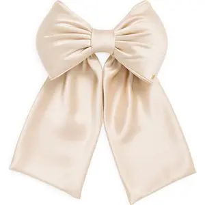 Alexandre De Paris Satin Bow Barrette - Beige
