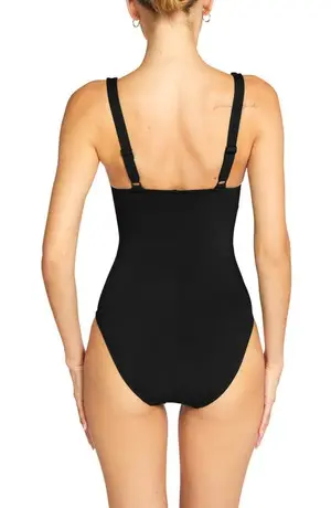 Robin Piccone Ava Knot One-piece Swimsuit - Black